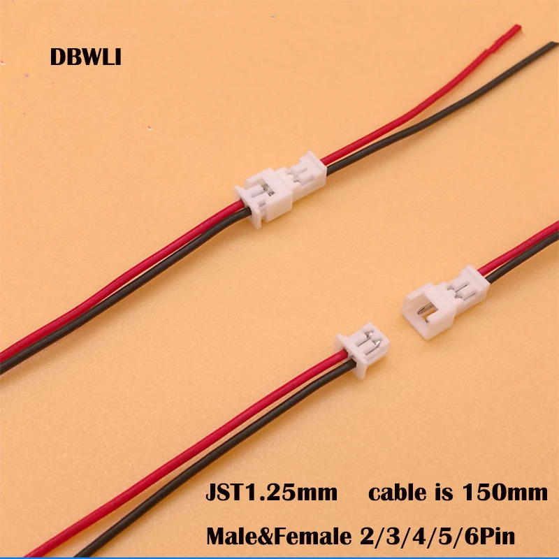 10Pair-Connector-Micro-JST-JST1-25-2P-3P-4P-5P-6PIN-Male-Female ...