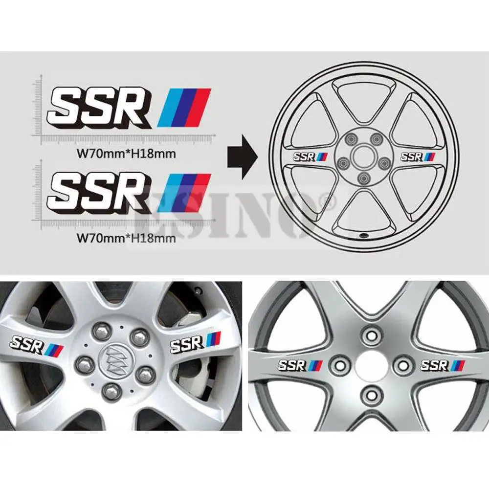 4 X Car Styling Wheel Rim Decorative Vinyl Sticker Series Car ...