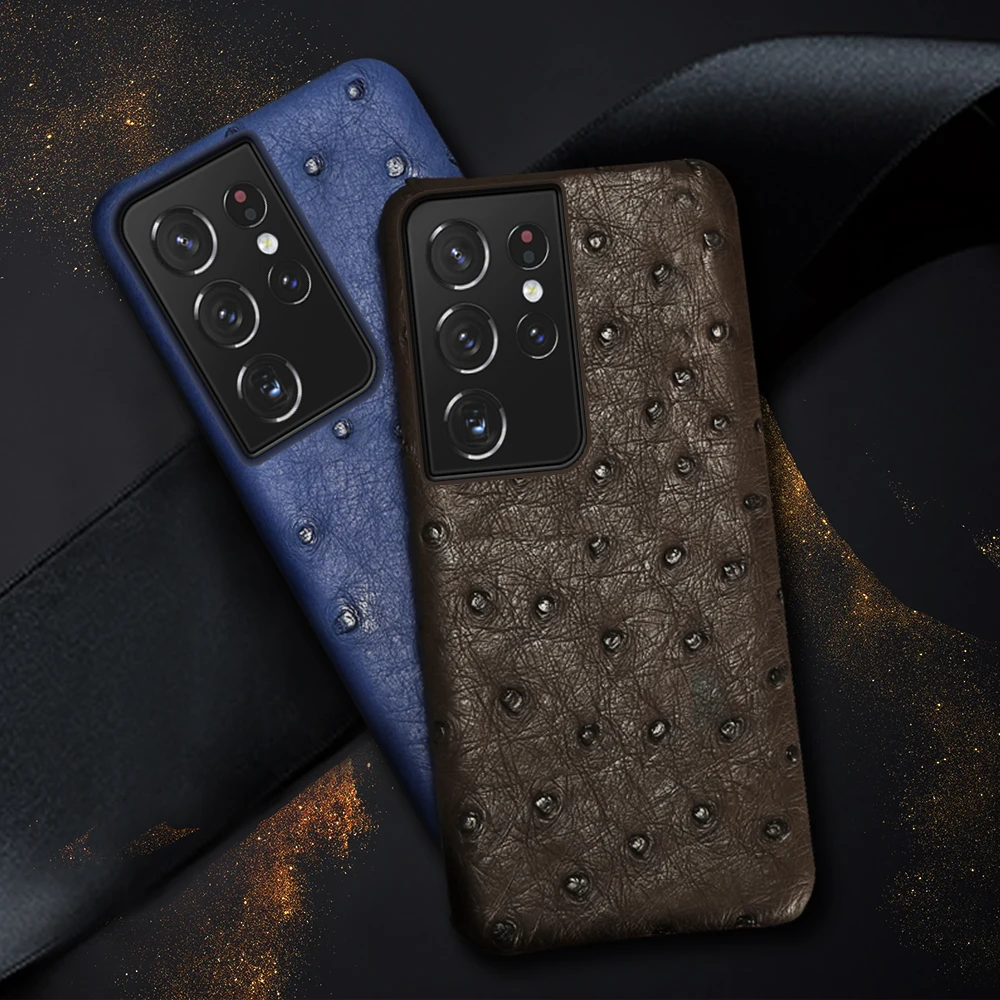 Samsung S20 Ultra Leather Cover | Genuine Ostrich Leather Case - 100% ...