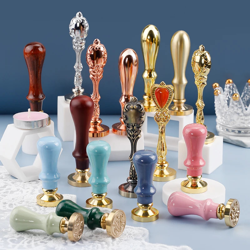 Exquisite Wood/Metal Handle For Wax Seal Stamp Retro Antique Sealing ...