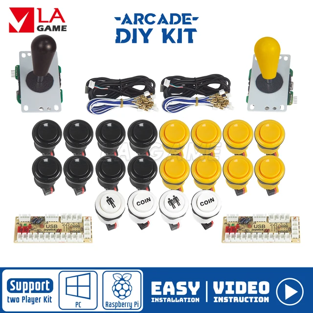 2 Player Kit Arcade Zero Delay Arcade Usb Encoder Pc Rasberry Pi Happ Type Button Arcade Cabinet ...