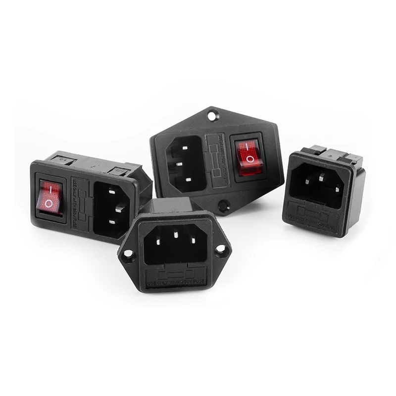 1Pc 10A 250VAC 4 Pin IEC320 C14 inlet connector plug AC power socket ...