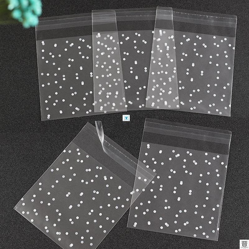 100pcs-lot-Translucent-dots-Plastic-cookie-packaging-bags-cupcake ...