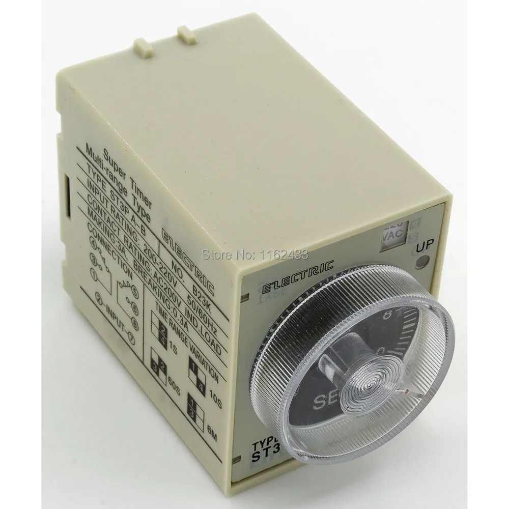 ST3PA B AC 220V 시간 릴레이 ST3PA 시리즈 220VAC 타이머 지연 시간 1s/10s/60s/6 분|timer ...