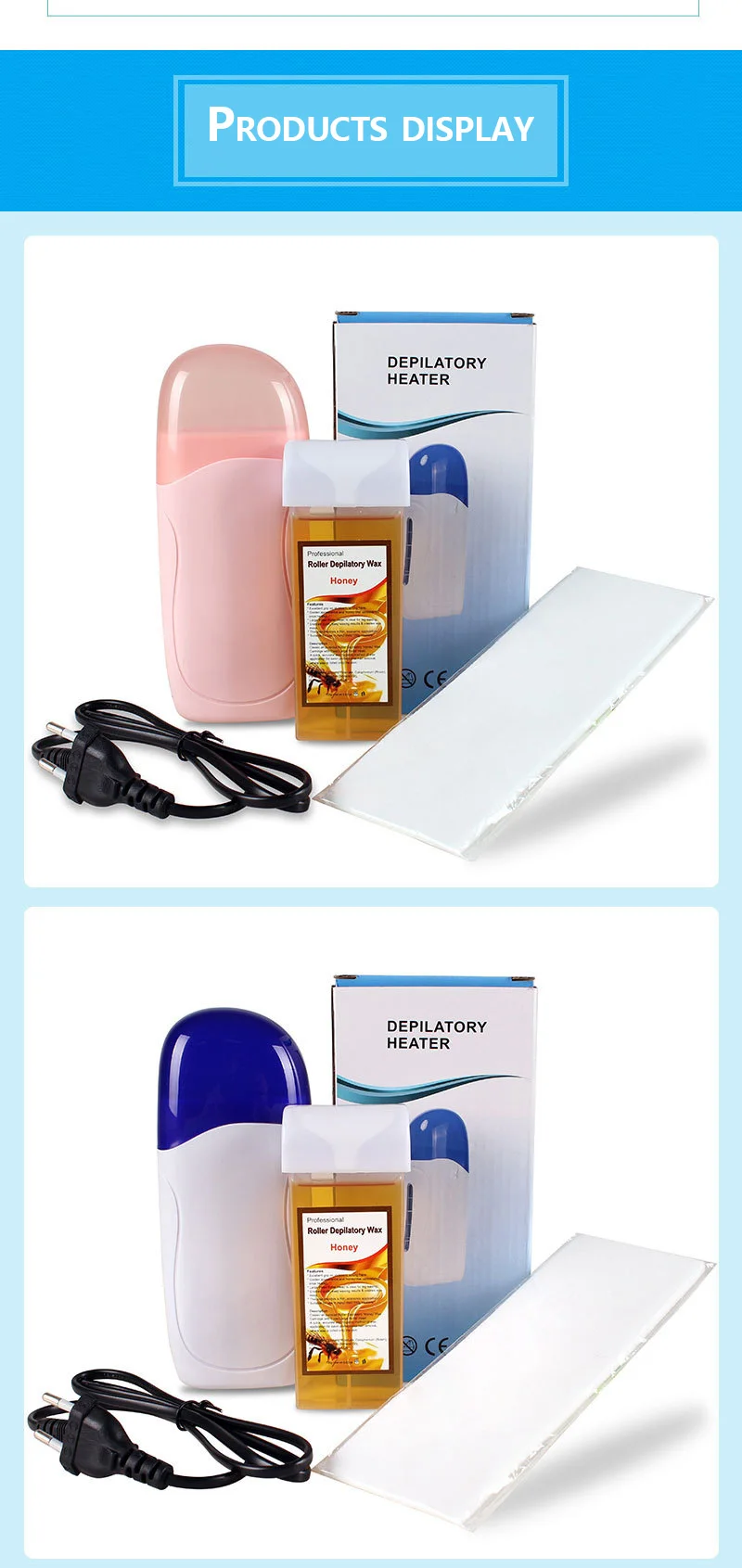 DOLL WAX 3 In 1 Roll On Hair Removal Cream Sets Depilatory Wax Heater ...