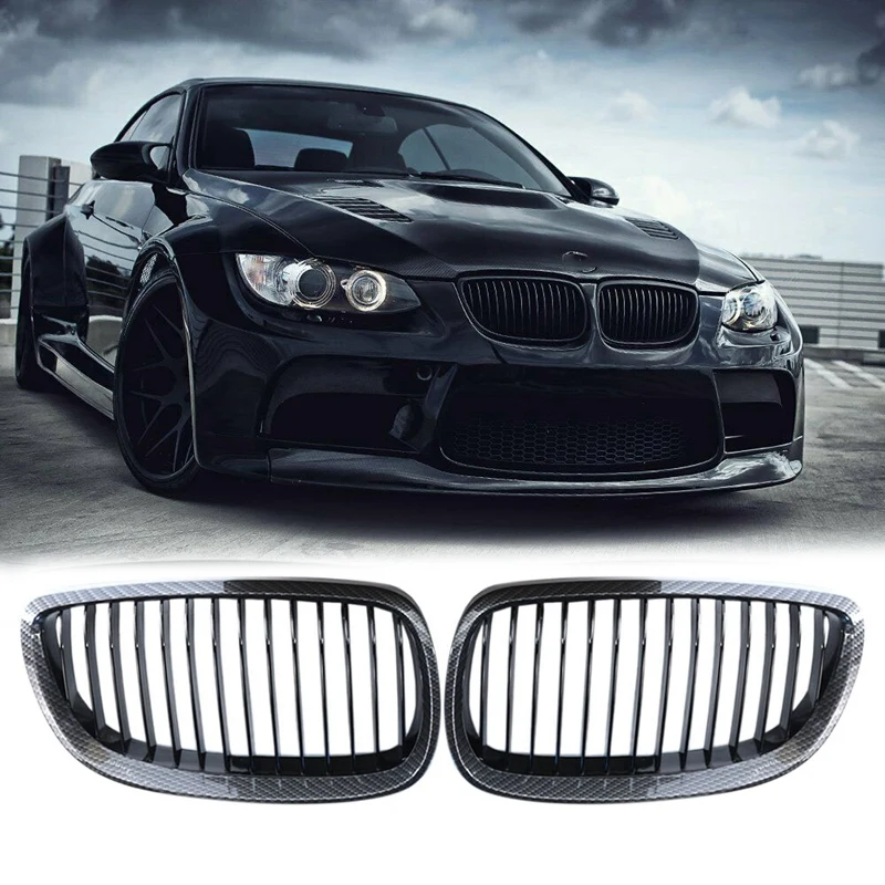 Carbon Fiber Look Front Bumper Kidney Grill Grille for BMW E92 E93 328I ...