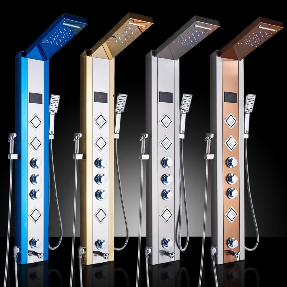 LED-Stainless-Steel-Shower-Panel-Colorful-Massage-System-Shower-Jets ...