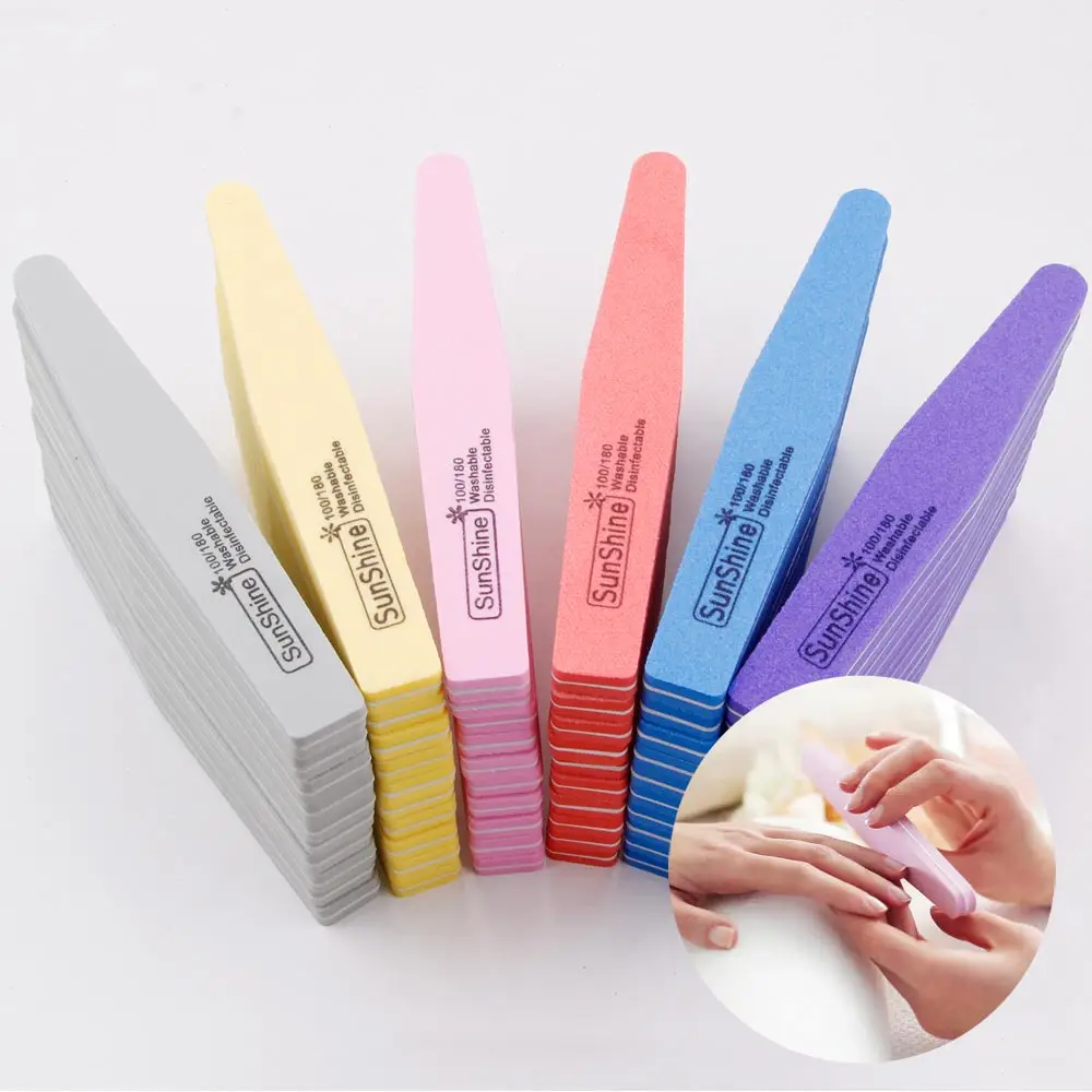 5/10pcs Professional Nail Files Double Side 100/180 Sandpaper Nail ...