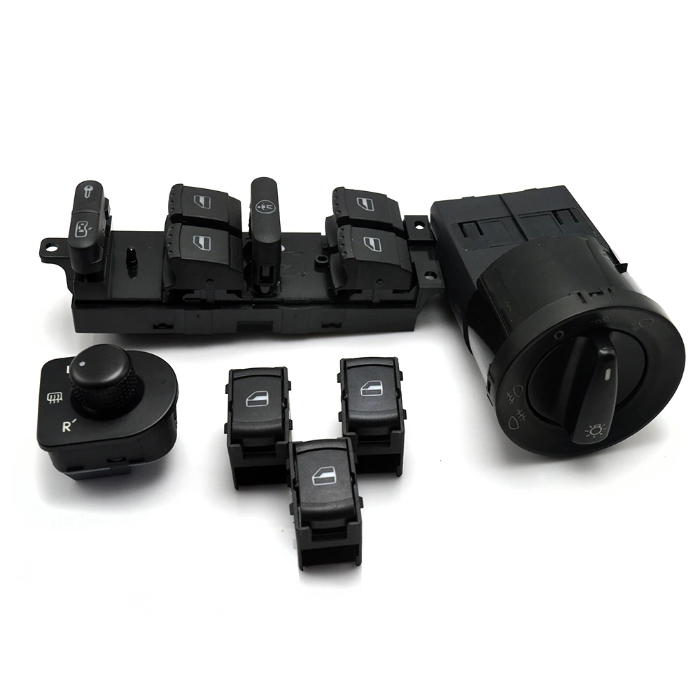 6 Pcs Window Switch Headlight Switch Mirror Switch For Vw Jetta Golf ...