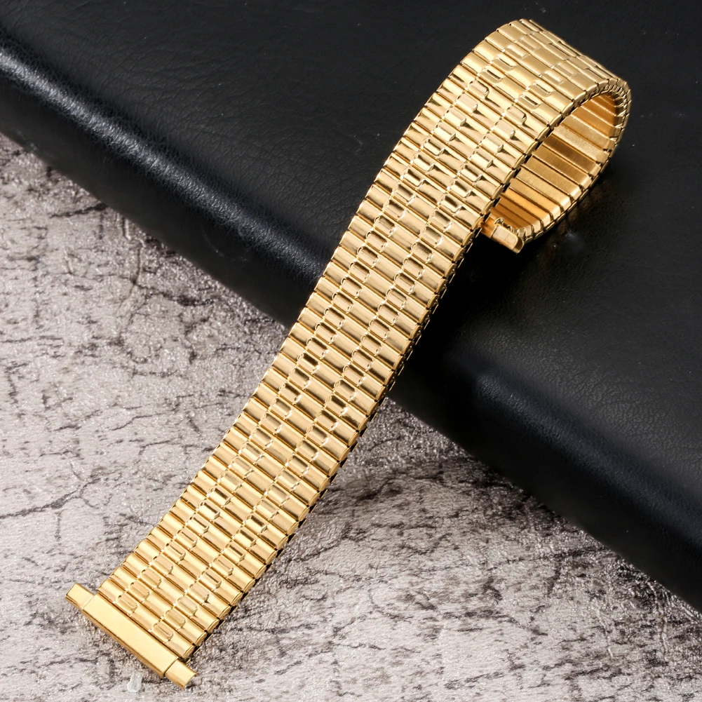 16-18-20-22MM-Universal-Elastic-Watch-Strap-Golden-Black-Silver-Watch ...