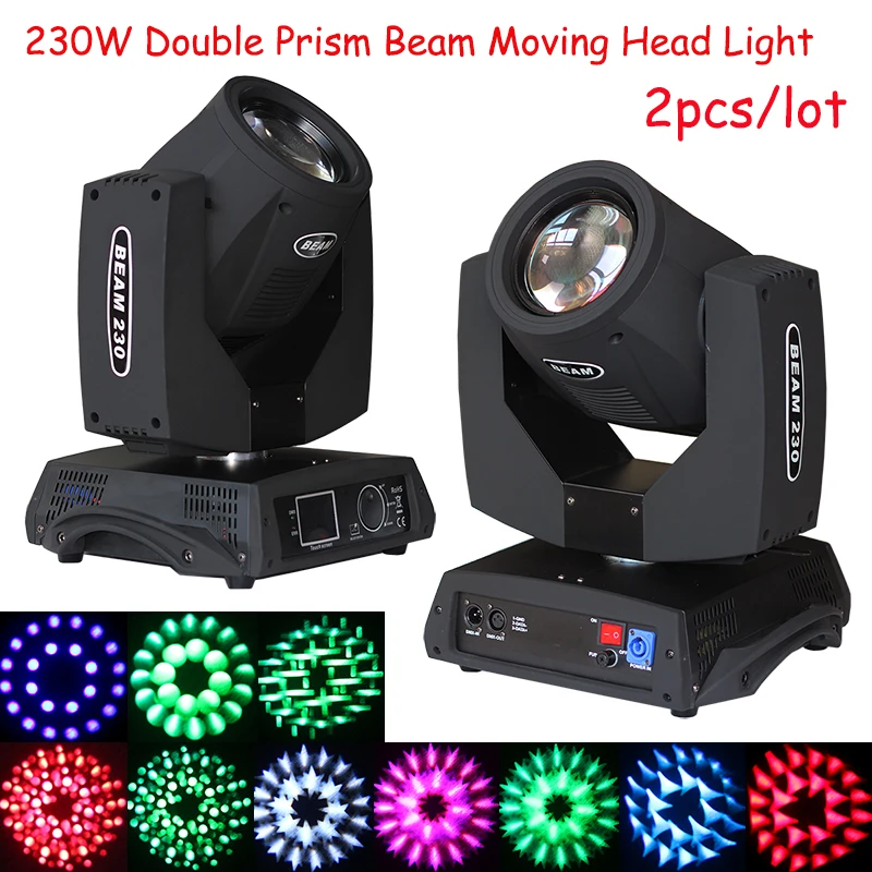 더블 프리즘 230 w 7r sharpy 빔 이동 헤드 라이트 8 + 16 프리즘 터치 스크린 무대 조명 dj 디스코 클럽 쇼 ...