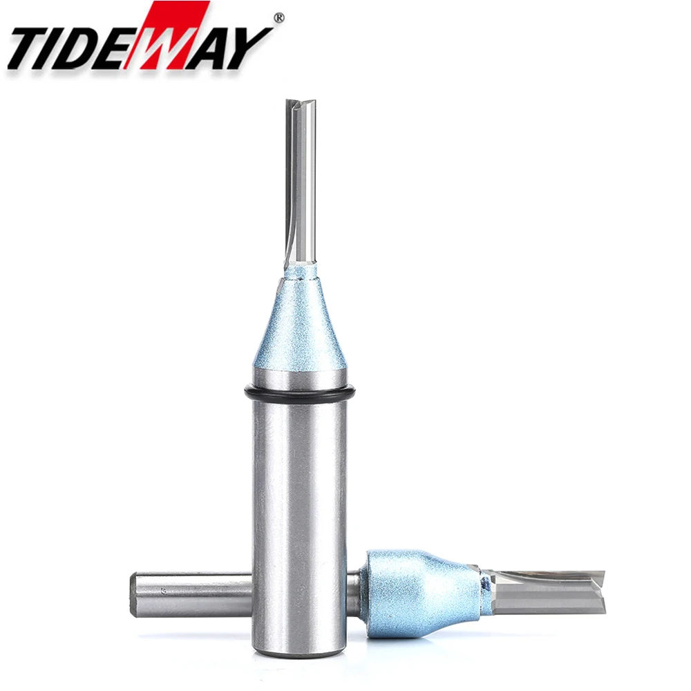 Tideway 1/2" 1/4" Shank 2 Flute Milling Cutter TCT Straight Router Bits ...