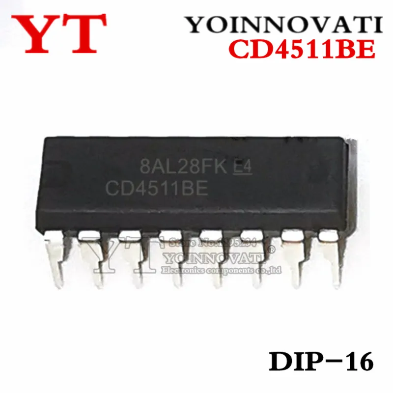 25 unidades/lotes cd4511be cd4511 4511 7-seg led decod/drvr 16-dip ic ...