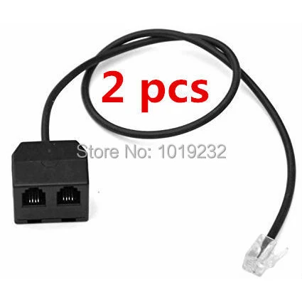2 PCS RJ9/RJ10/RJ12 plug Telephone Training Adapter Y Splitter Headset ...