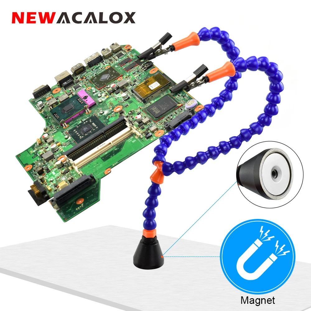NEWACALOX-Magnetic-Base-Flexible-Arm-Soldering-Third-Hand-PCB-Holder ...