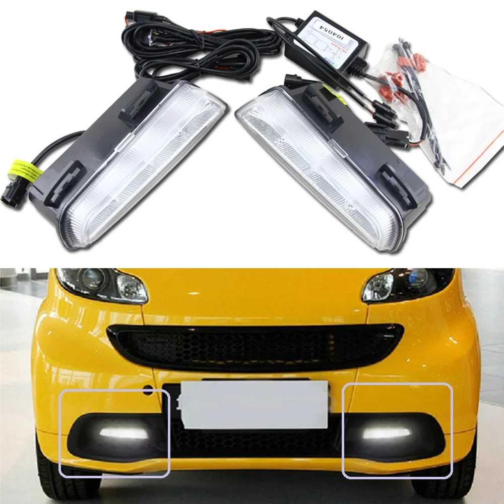 For Mercedes-benz Smart Fortwo 451 2012-2015 Led Drl Daytime Running ...