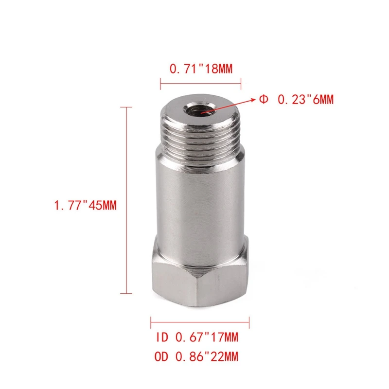 2PCS 45mm O2 Oxygen Sensor Extension Spacer Adapter Fix M18 x 1.5 Bung ...