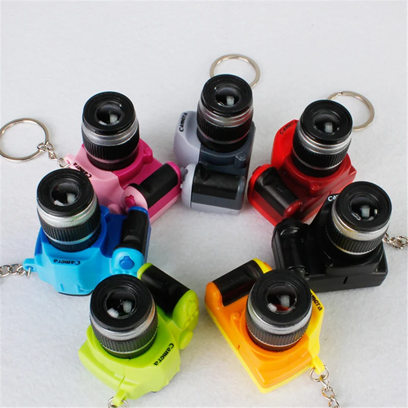 1PC Stylish Fancy Creative camera Led keychains With sound LED ...