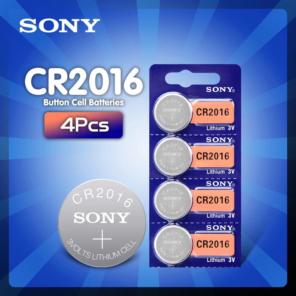 4 Uds para Sony CR2016 Original Batería de botón de litio, 3V cr 2016 ...