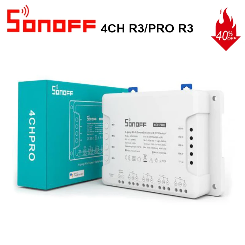 Sonoff 4ch R3/pro R3 4 Way Mounting Wifi Wireless Smart Switch 433mhz ...