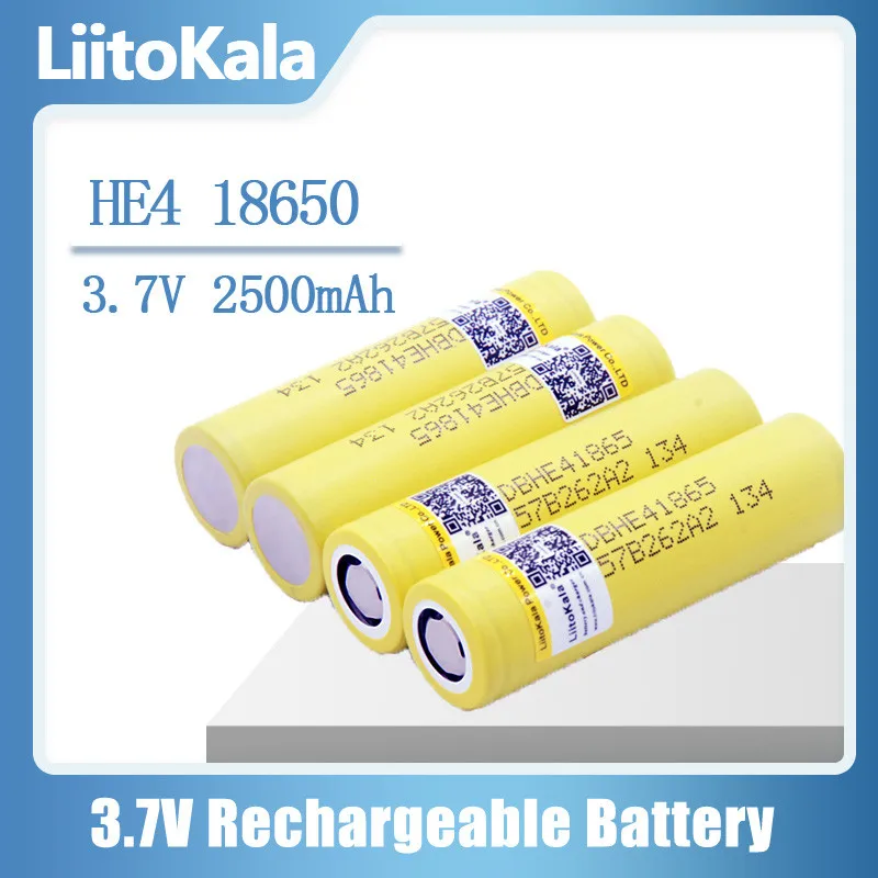 LiitoKala HE4 18650 Rechargeable li-lon battery 3.6V 2500mAh Battery ...