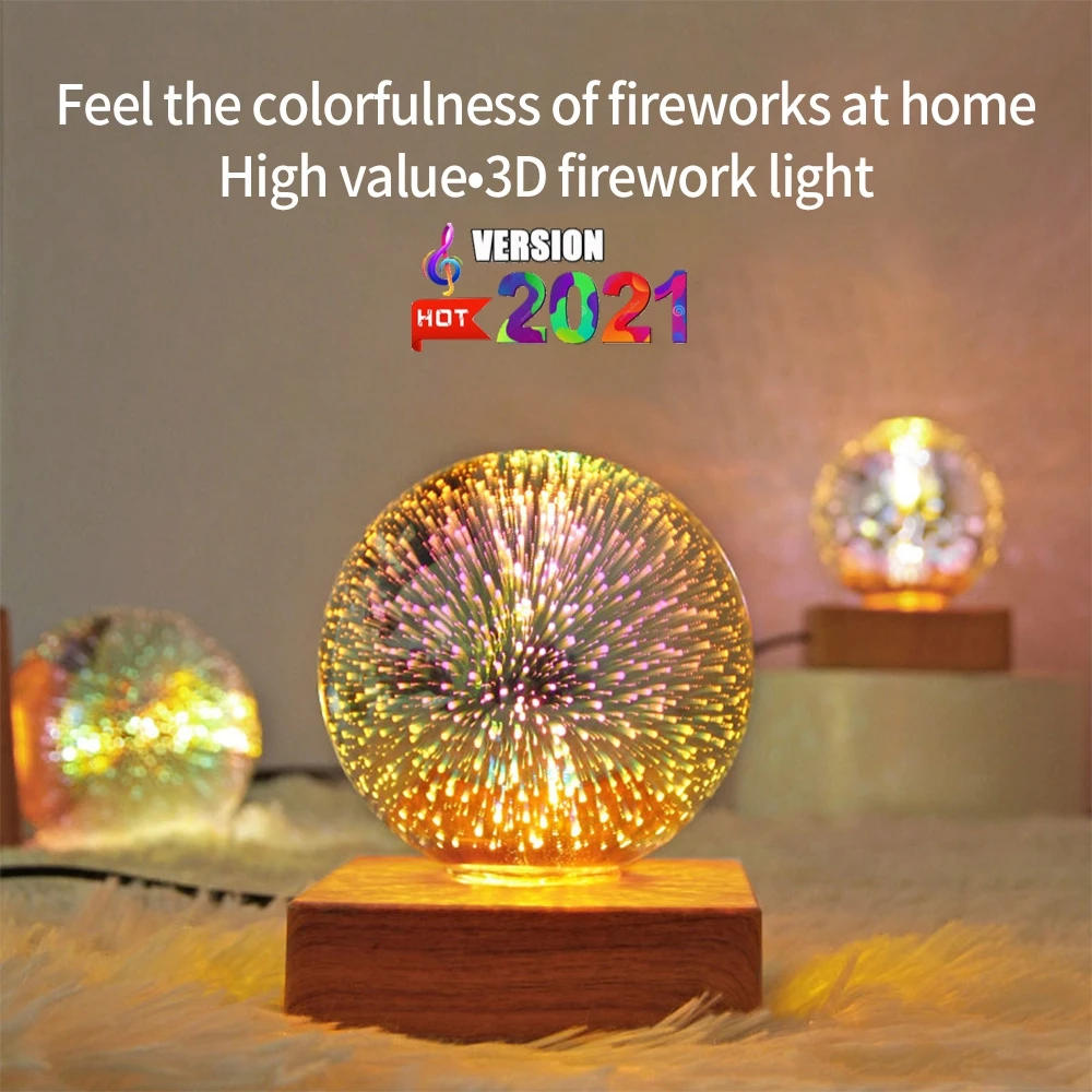 3d Led Star Fireworks Table Lamp Vintage Edison Night Light Lamp 220v ...