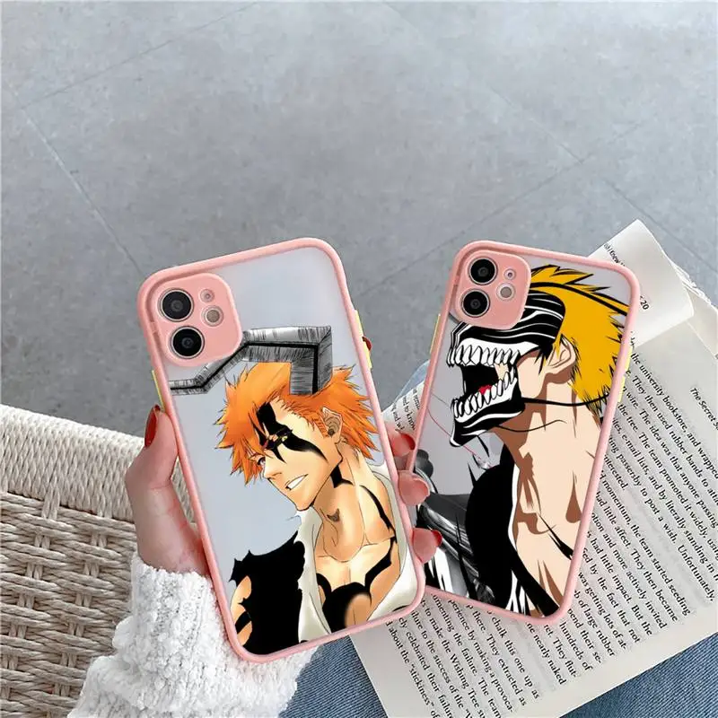 Japanese Anime Bleach Phone Case Matte Transparent for iPhone 7 8 11 12 ...