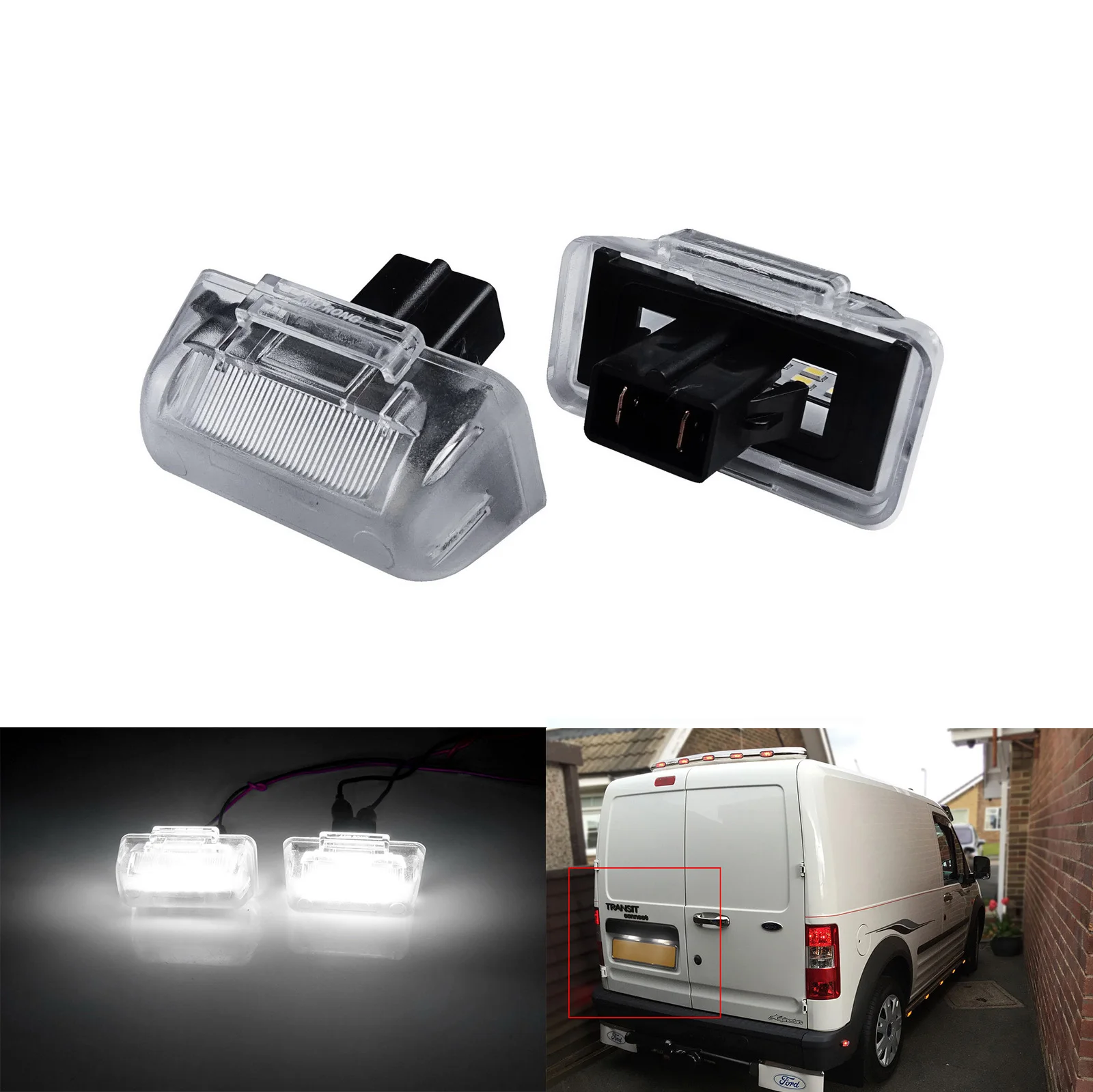 ANGRONG 2X Canbus SMD LED Licence Number Plate Light For Ford Transit ...
