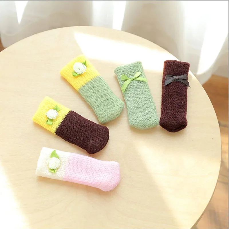 4pcs-set-Cute-Knitted-home-textile-decoration-Chair-table-legs-cushions ...