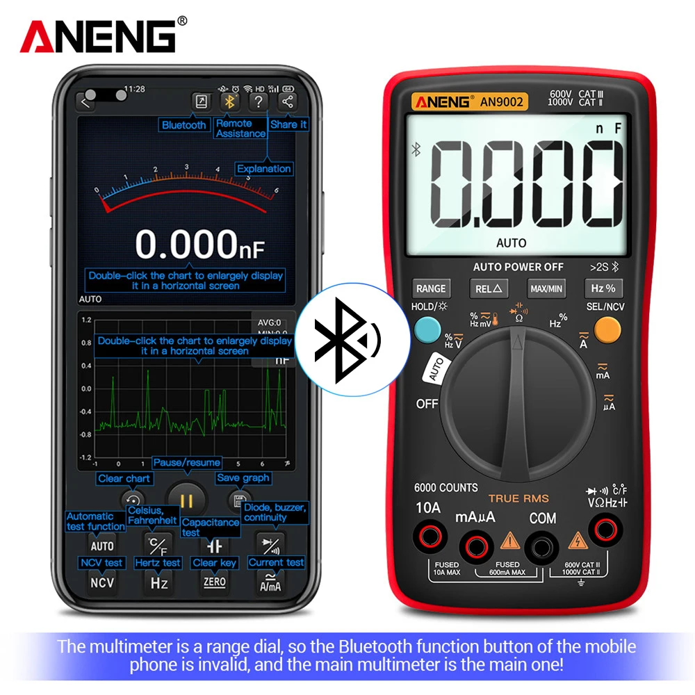 ANENG-AN9002-Bluetooth-Digital-Multimeter-6000-Counts-Auto-Range-True ...