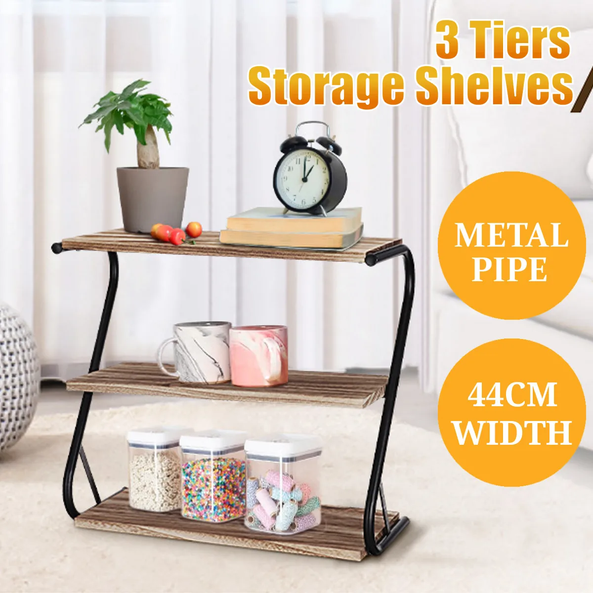 3 Tier Wood Shelf Storage Rack Display Stand Shelves Cosmetics Holder ...