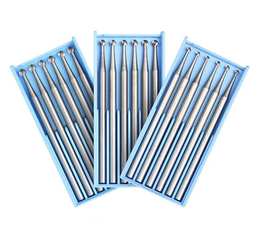 6pcs Alloy Tungsten Steel Round Burs Olive Amber Engraving Carving ...