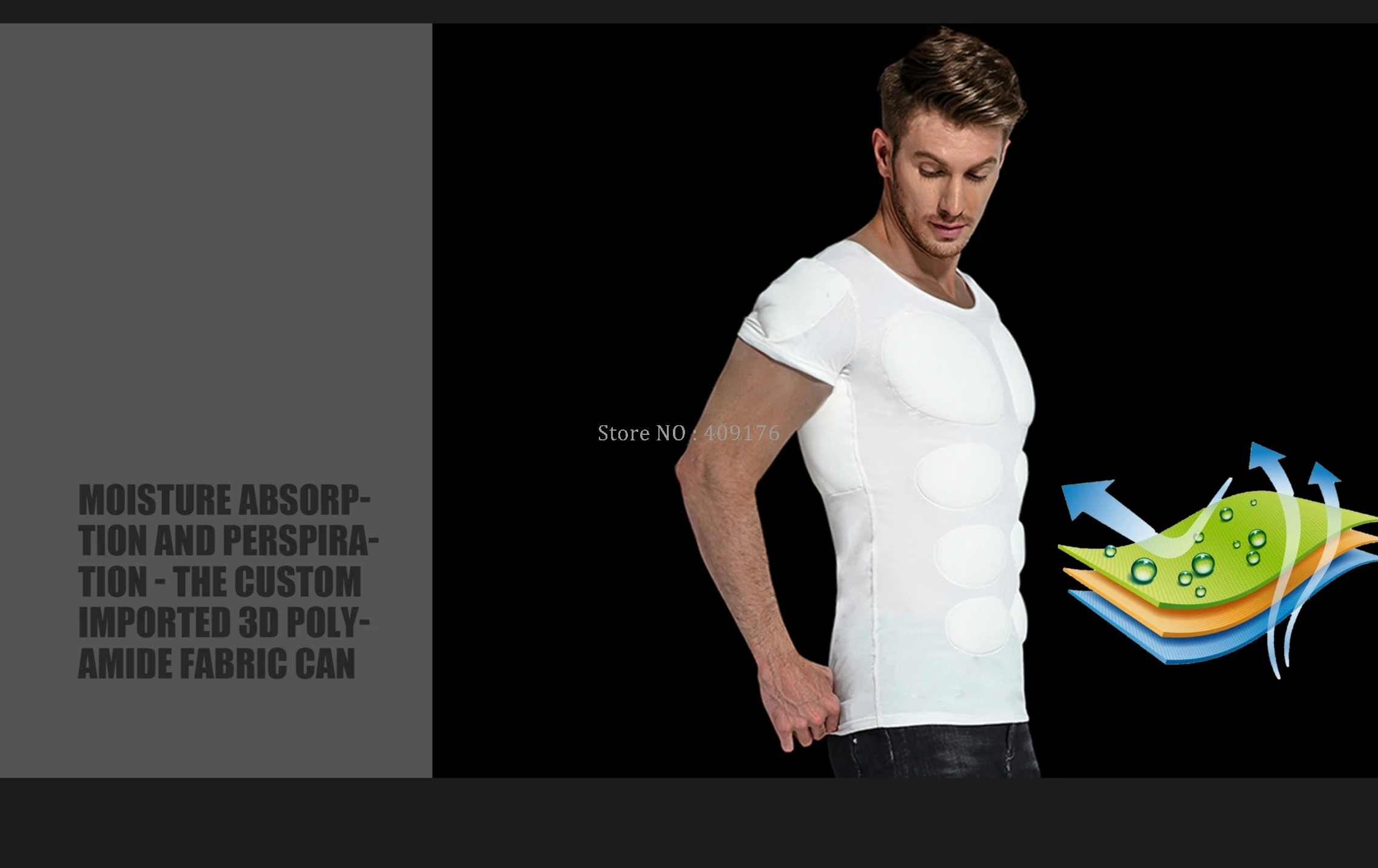 Faux Abs Muscles Shaper Invisible 8 Pack Pec Sous-vêtements Chemises ...