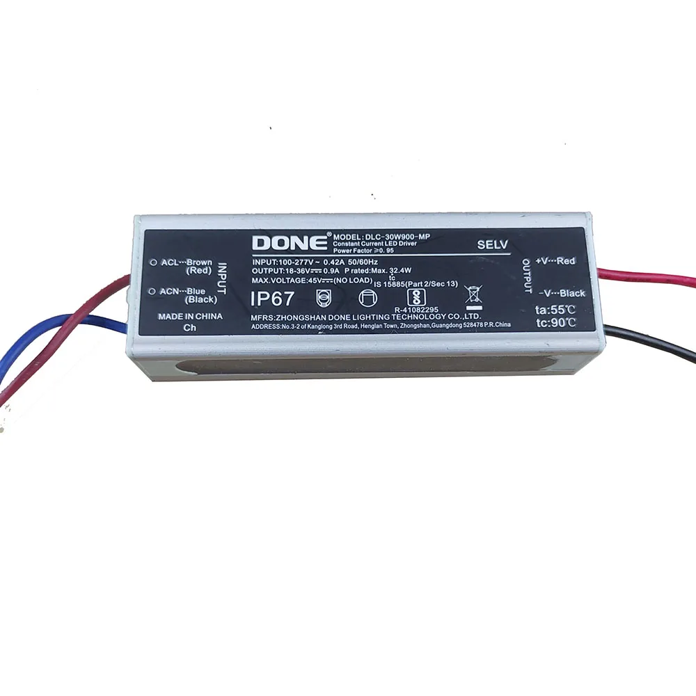 IP67 Outdoor Lighting LED Driver 900mA 1200mA Constant Current Output Voltage 21V 24V 27V 30V ...