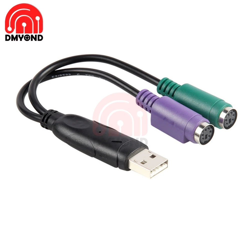 Ps/2 Ps2 Dual Female To Usb Male Cable Adapter Converter For Keyboard ...