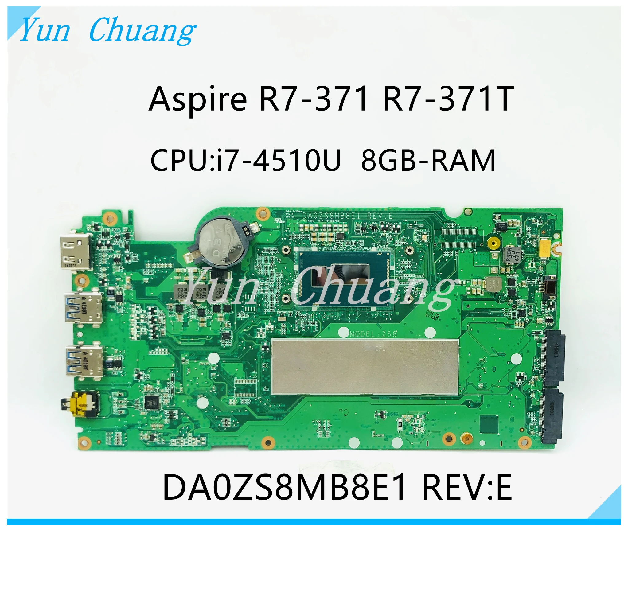 DA0ZS8MB8E1 For ACER Aspire R7 371 R7 371T Laptop Motherboard ...