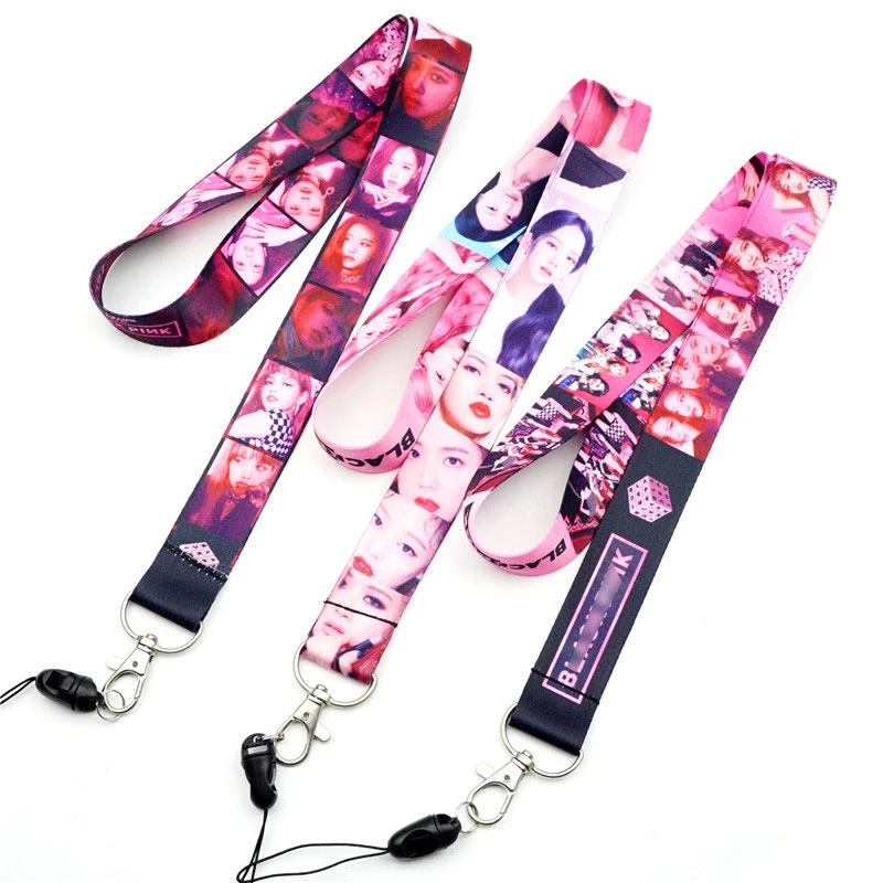 Cute Girl Pink Key Lanyard ID Badge Holder Phone Neck Strap with ...