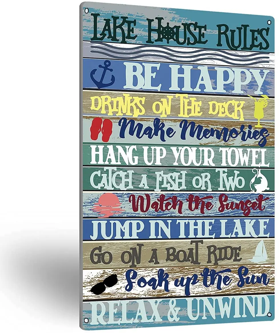 Lake House Rules Sign