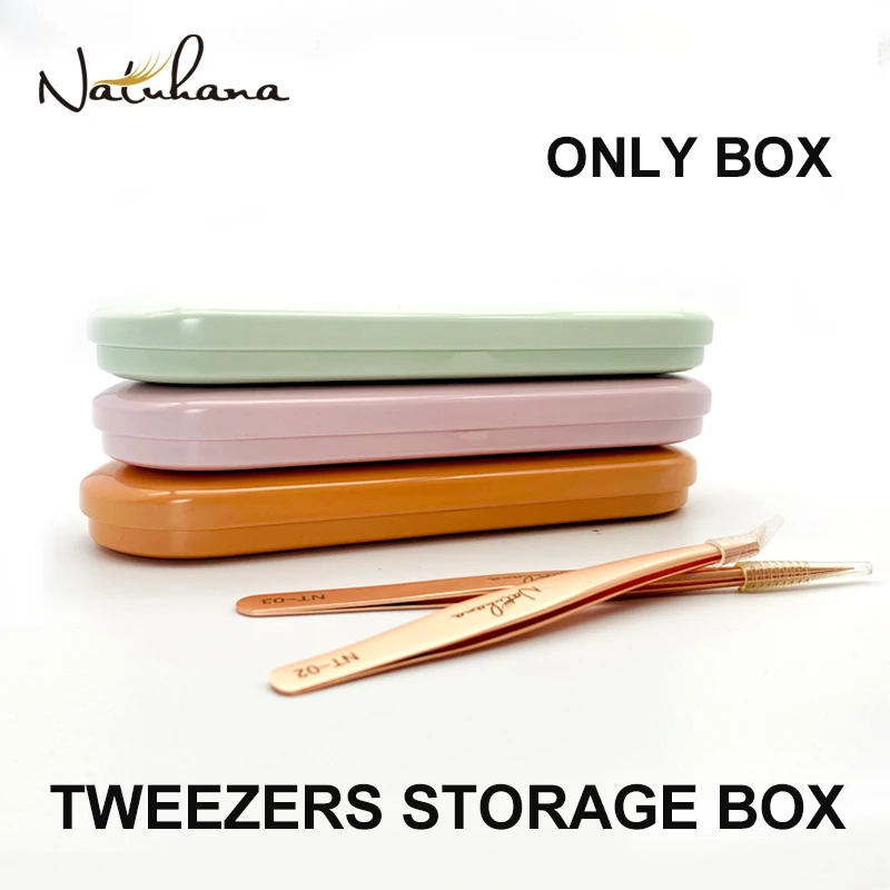 NATUHANA Makeup Tweezers Protection Box, Eyelash Extension Tweezer ...