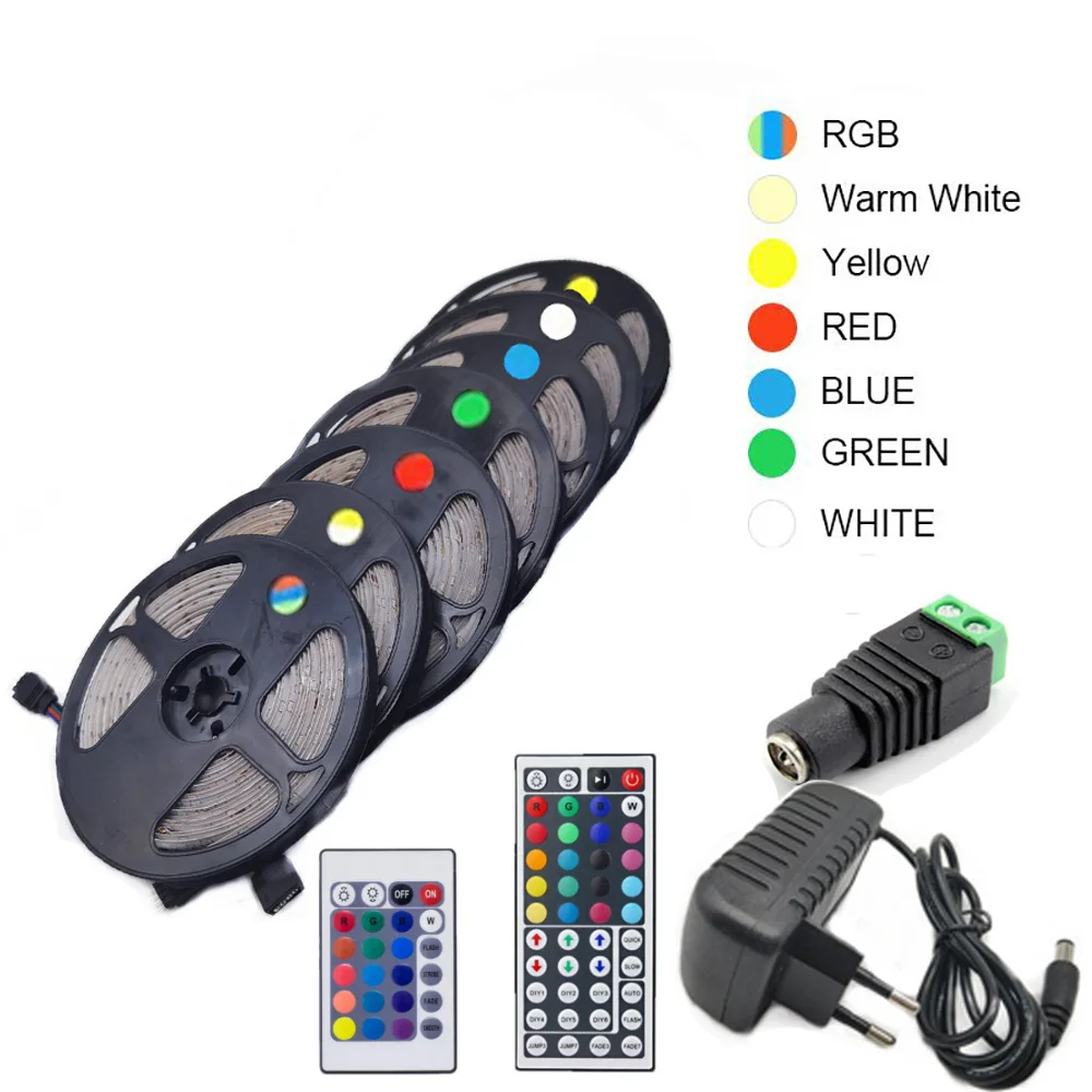 RGB 300 LED strip light 5m 60LEDs/m 5050 SMD 2835 White Warm White Red ...