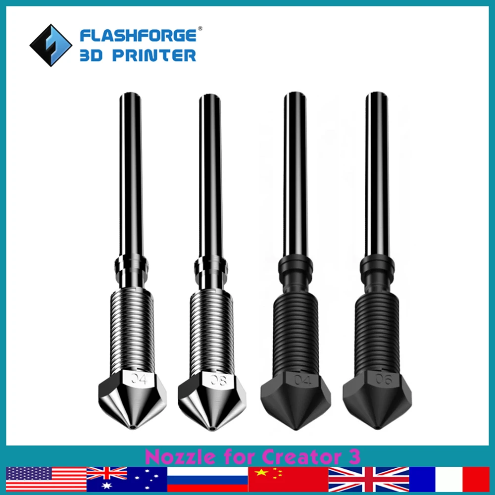 Flashforge-Upgrade-Nozzle-for-Creator-3-Hardened-Steel-High-Temp-Carbon ...