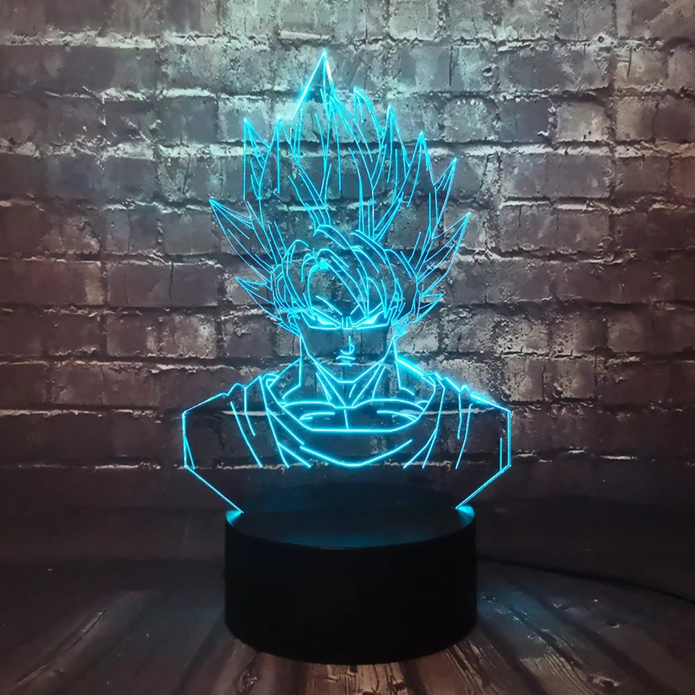 New Superhero Dragon Ball Son Goku 3D Lamp Led RGB Night Light toys ...