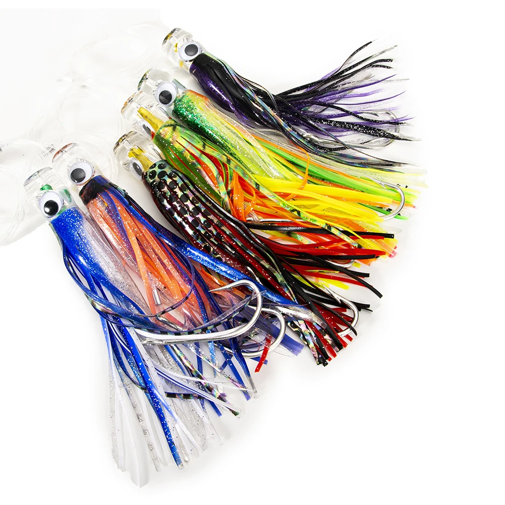 6pcs/Bag Seawater Fishing Trolling Lure Set Tuna Lures Octopus Squid ...