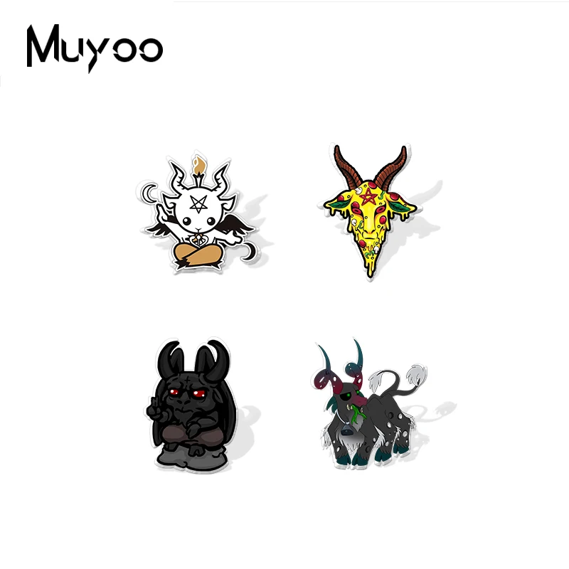 Pentagram Goat Head | Baphomet Goat Pentagram | Brooch Magic Goat ...