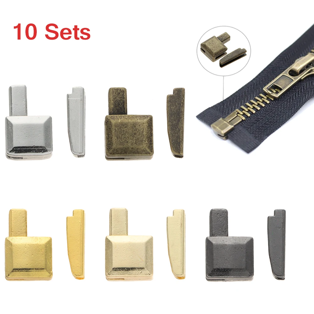 10Set-Open-End-DIY-Sewing-Zipper-Accessories-Metal-Repair-Zipper ...