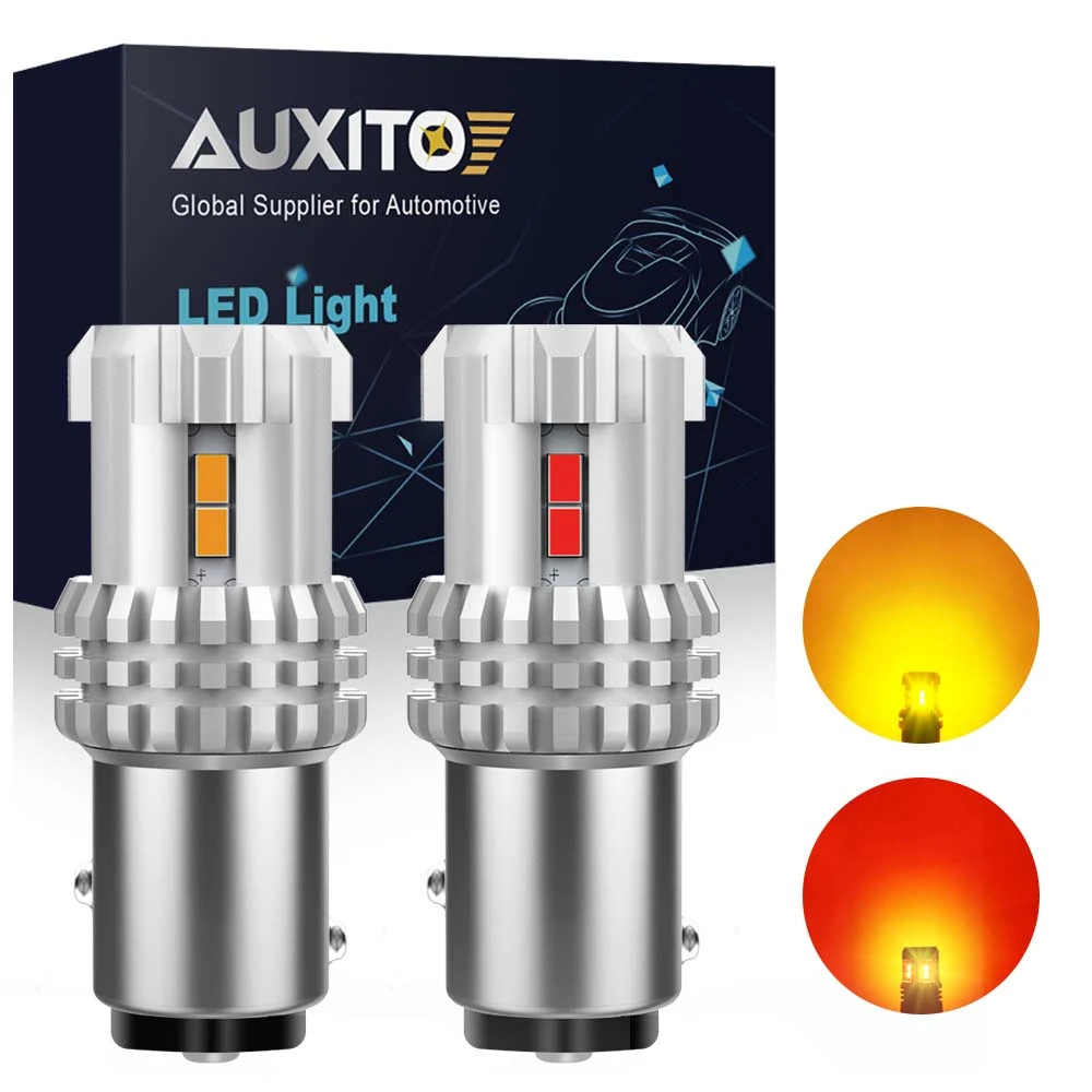 AUXITO 2PCS PY21/5W BAY15D P21/5W 1157 LED Bulbs Red Turn Signal Lights ...