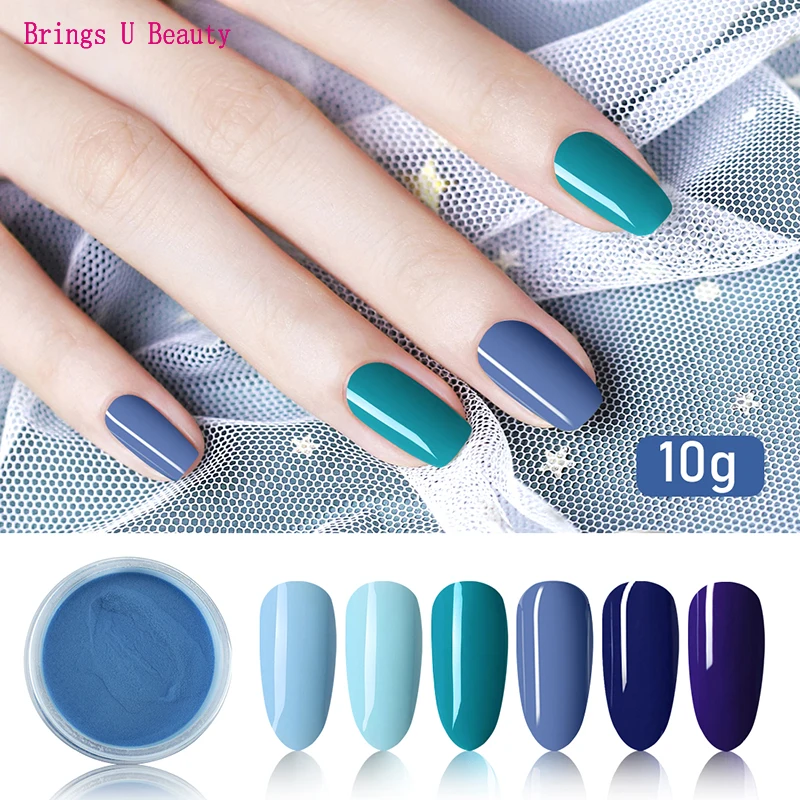 6 Box/set Royal Blue Light Blue Navy Blue Series Dip Powder Nail Kit ...