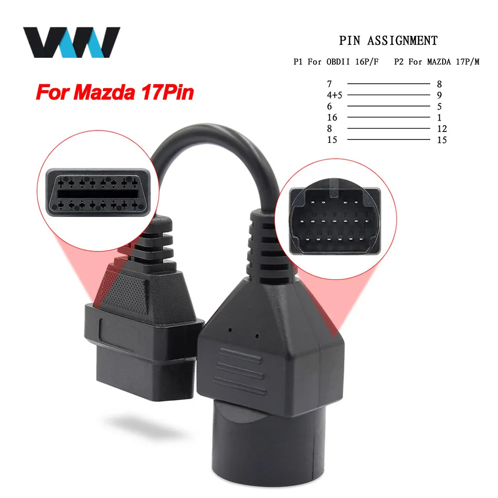 Obd2 Extension Cable Obd To Obd2 16pin Connector Adapter For Mazda 17 ...