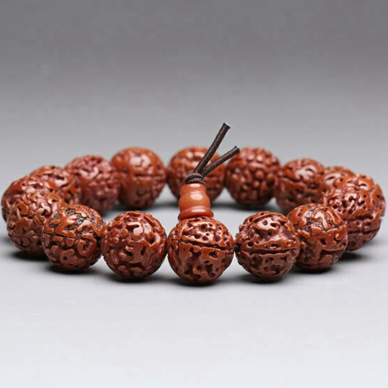 12-14mm Old Polish Rudraksha seeds Tibetan Buddhism Amulet Bracelet ...