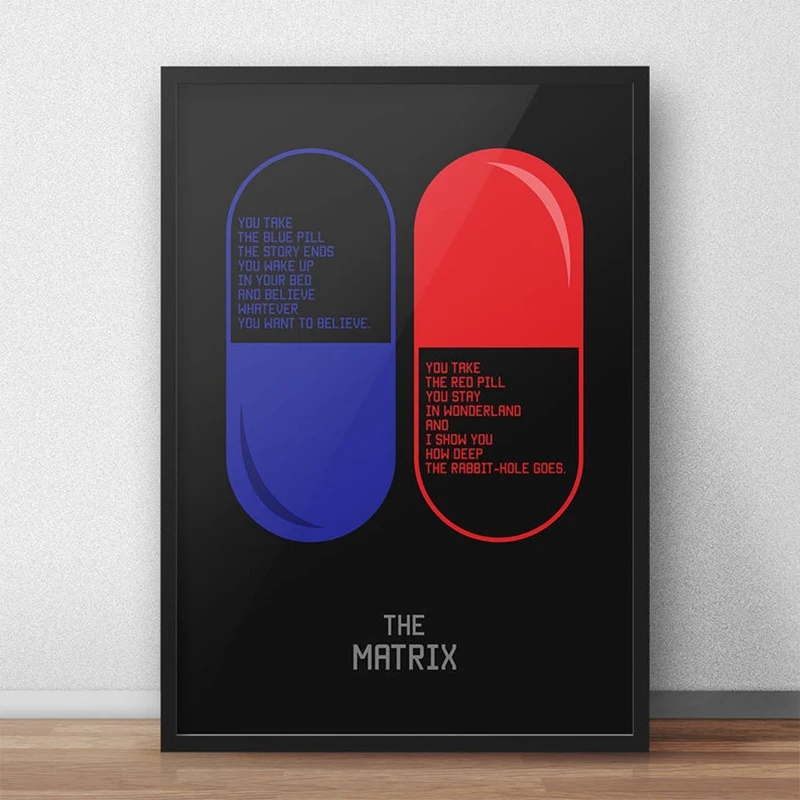 Classic Sci Fi Movie The Matrix Poster Wall Picture 90s Films Red Pill ...